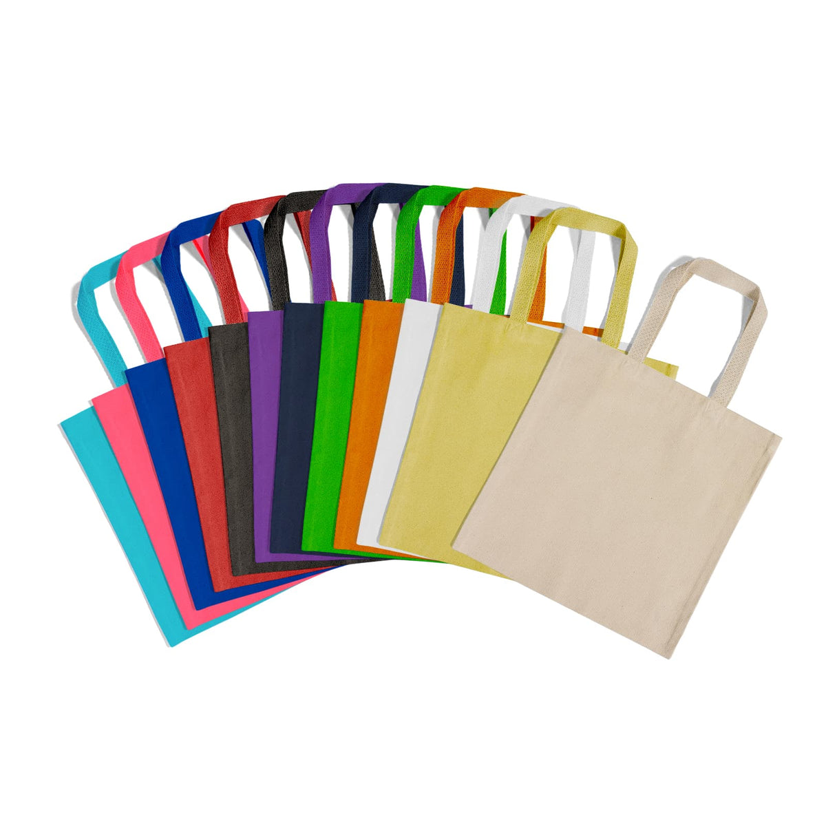 Assorted Color Canvas Tote Bags Pack of 12 – Closeout Deal