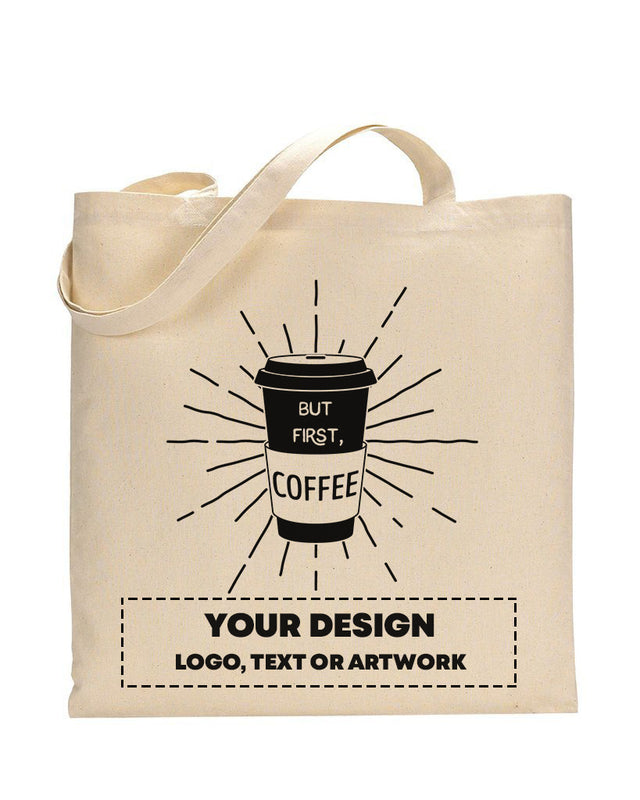 But First Coffee Design Customized Tote Bags - Logo Tote Bags Two Tone