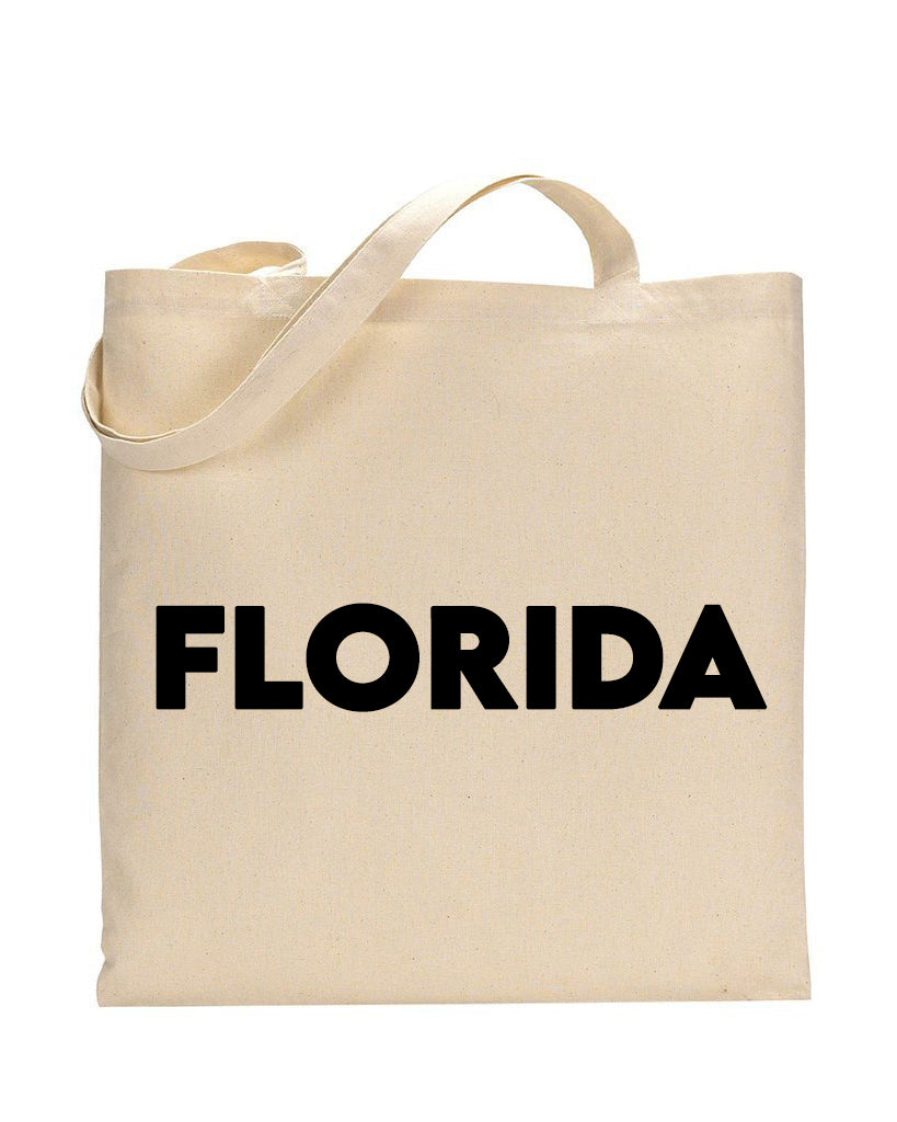 Florida Tote Bag State Tote Bags - Black Natural Color Handle ...