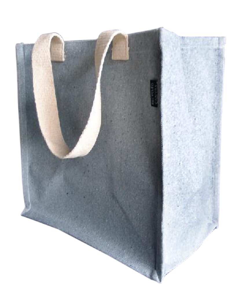 6 ct Large Recycled Canvas Tote Bag W/Laminated Interior - RC890 - By