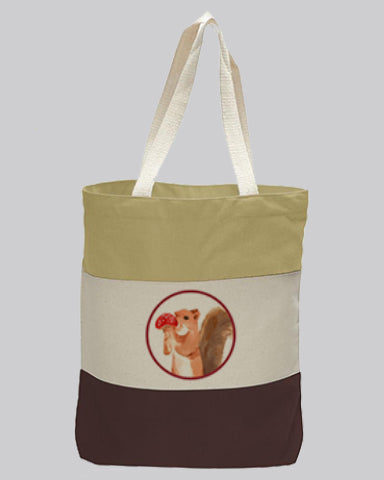 Customized Heavy Canvas Tote Bags Tri-Color - Personalized Tri-Color T