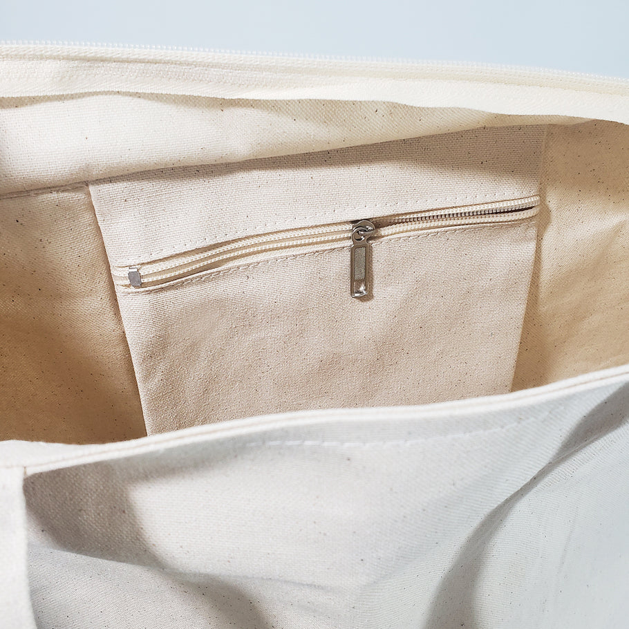 Canvas Tote Bags with Zipper, Heavy Canvas Zippered Tote Bag