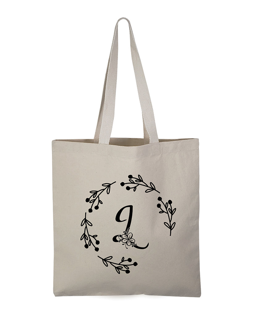 ''L'' Letter Initial Canvas Tote Bag - Initials Bags - Logo Tote Bags ...